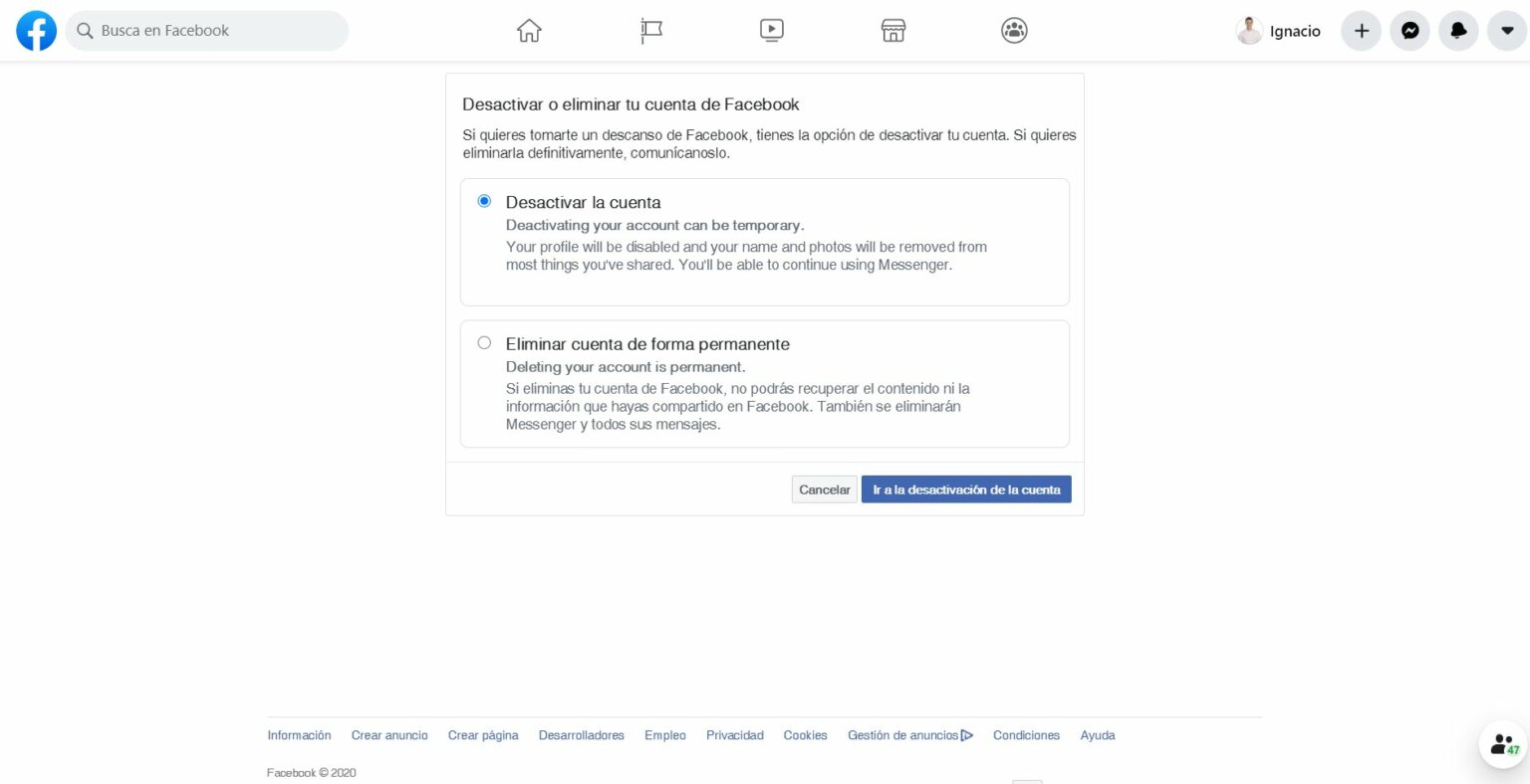 Cómo Desactivar o ELIMINAR Una CUENTA de FACEBOOK